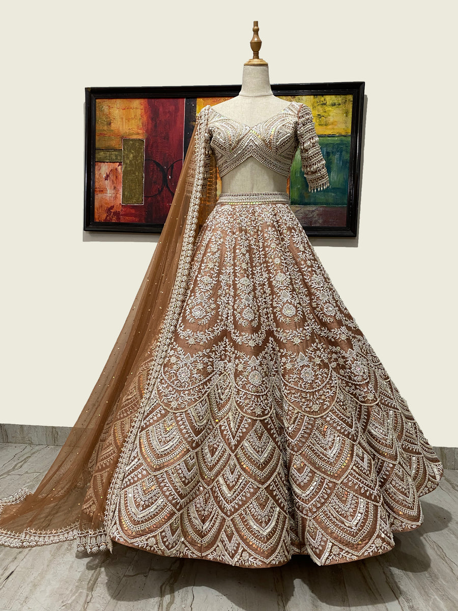Shop Green Designer Silk Lehenga Set Online | Rianta's